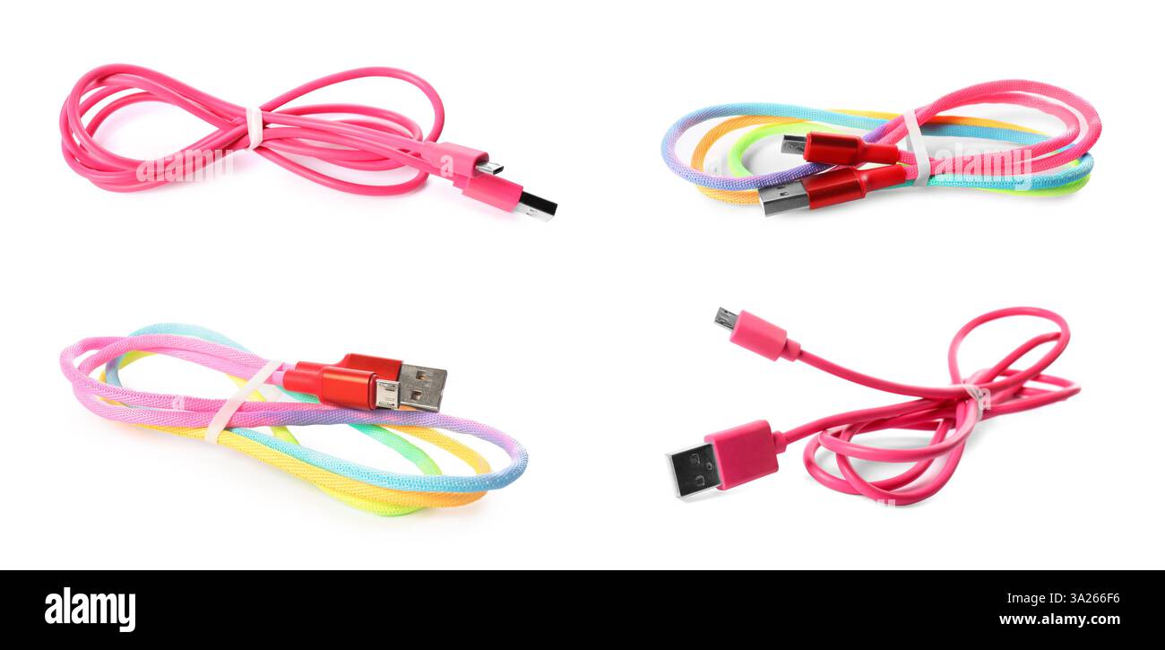 Different usb charge cables hi-res stock photography and images - Alamy