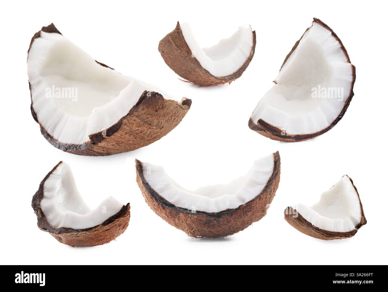 Coconut pieces isolated on white hi-res stock photography and images ...