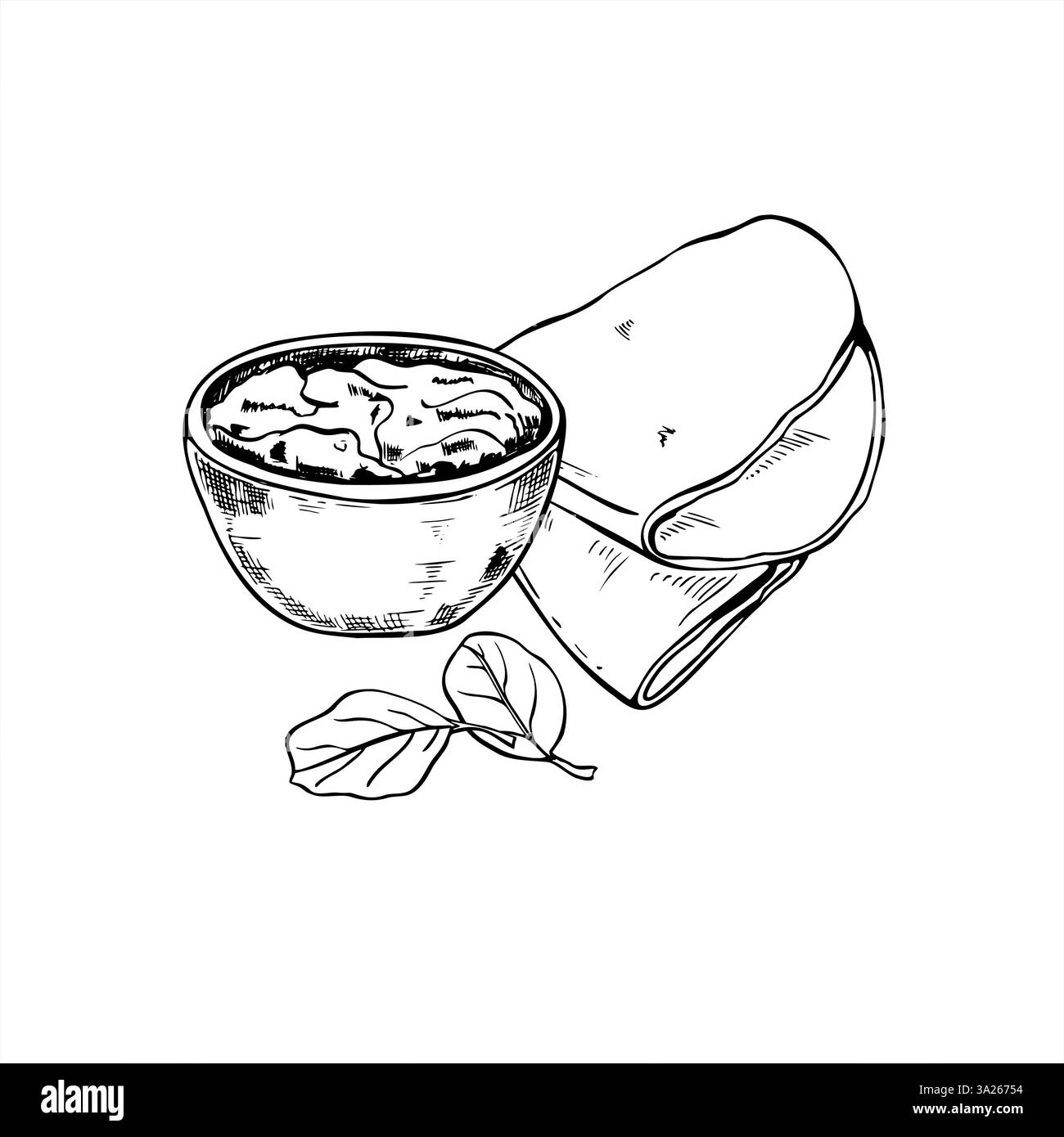 Avocado guacamole salsa tortilla Stock Vector Images - Alamy