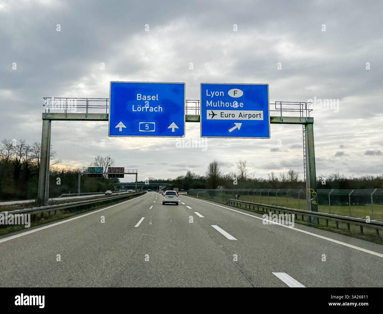 Deutschland, Europa, Autobahn A5, Verkehr, Basel, Lörrach, Lyon ...