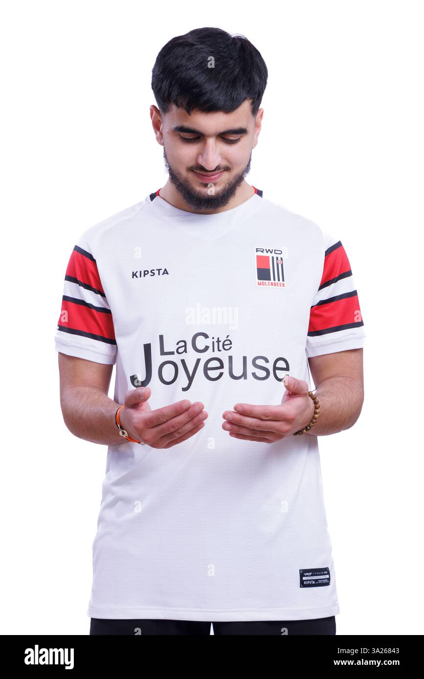 Brussels, Belgium. 18th Feb, 2025. Mohamed El Arouch of RWDM pictured ...