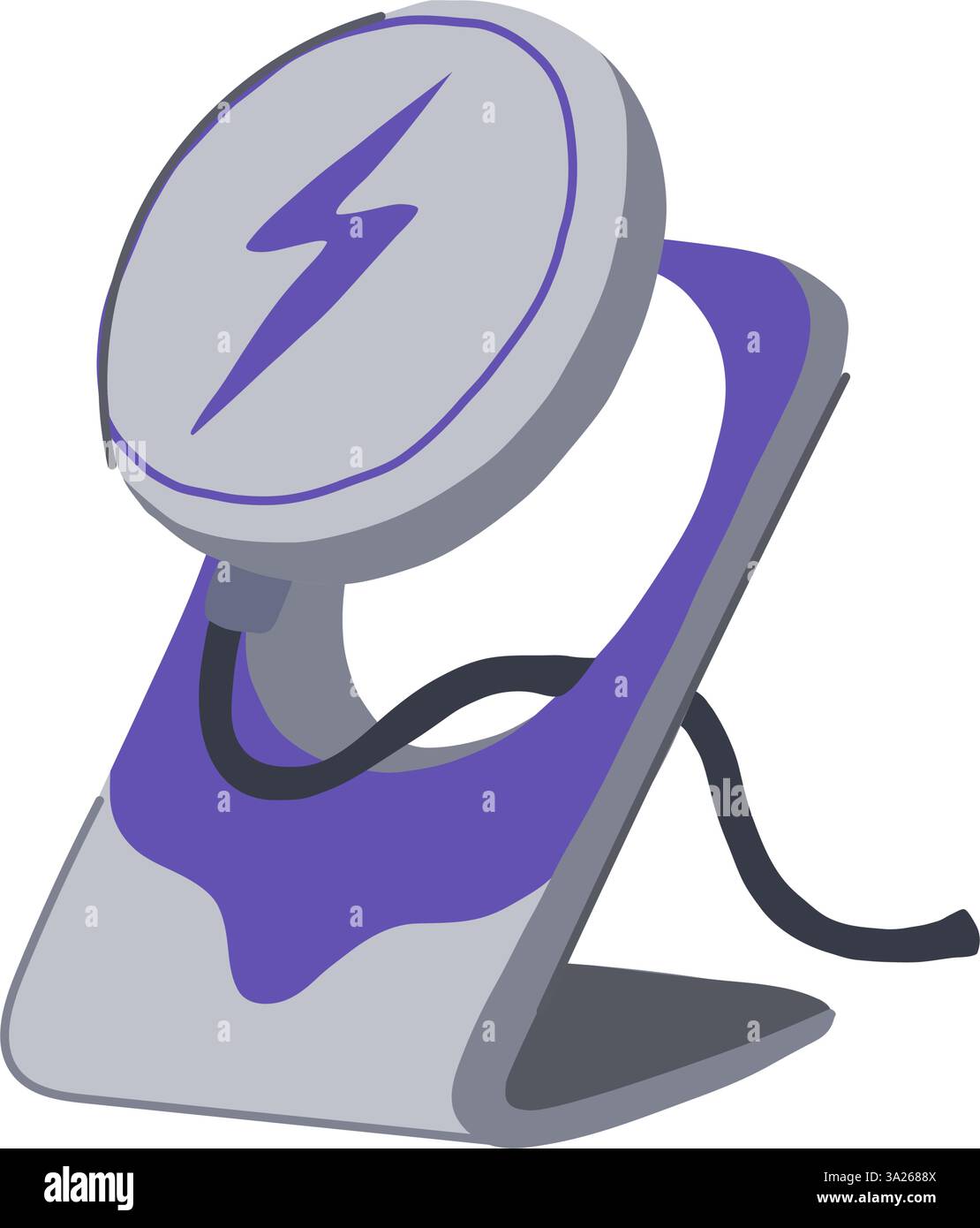 base charging stand wireless cartoon vector illustration Stock Vector ...