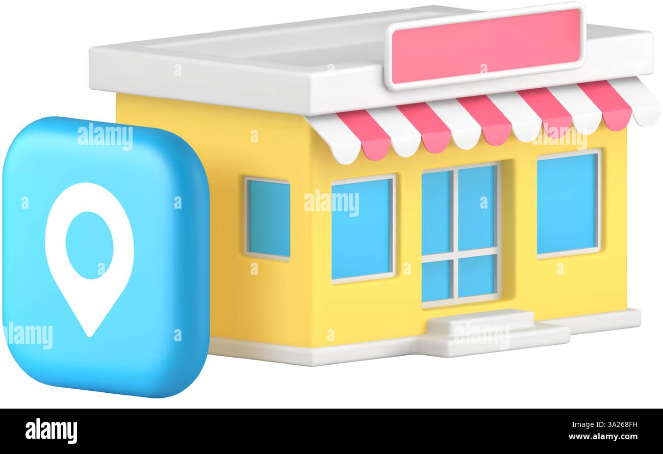 Shop store market supermarket map address location GPS navigation 3d ...
