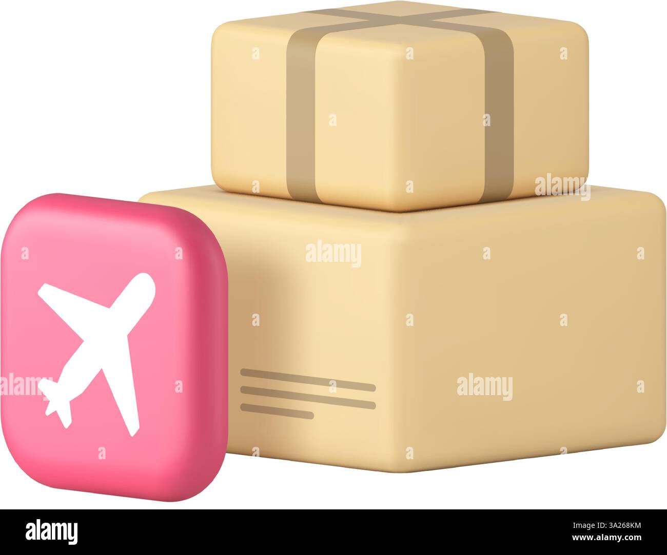 Air logistic mail cargo postal parcel delivery airmail service 3d icon ...