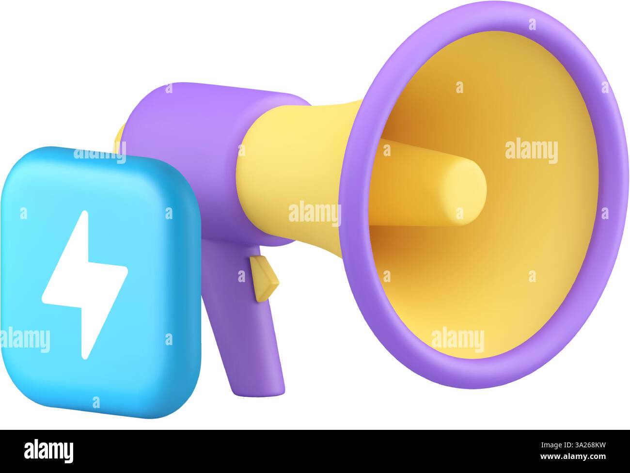 Warning advertising shopping sale public message megaphone 3d icon ...