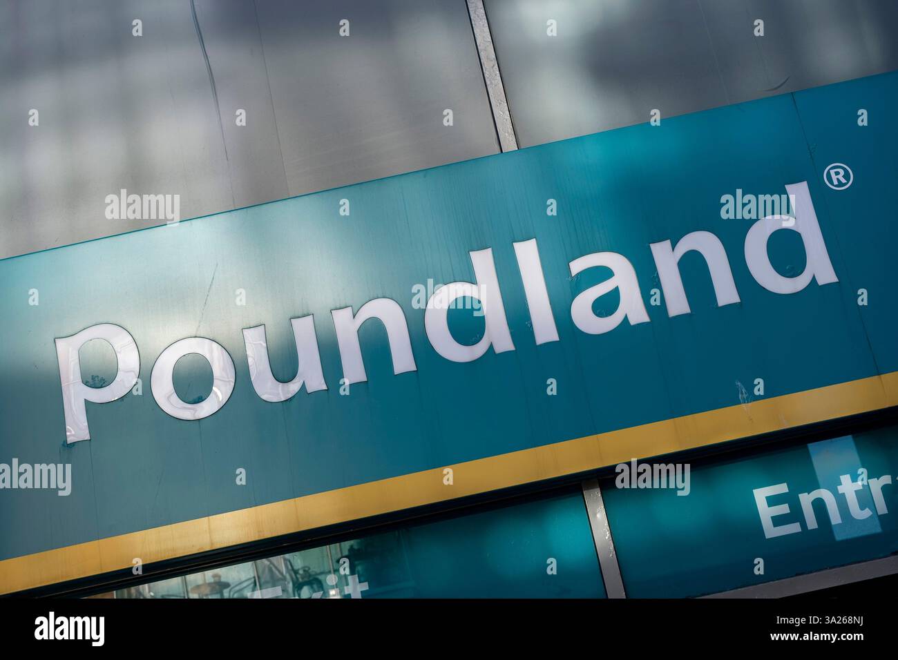 Sign for Poundland pound shop on 1st February 2025 in Folkestone ...