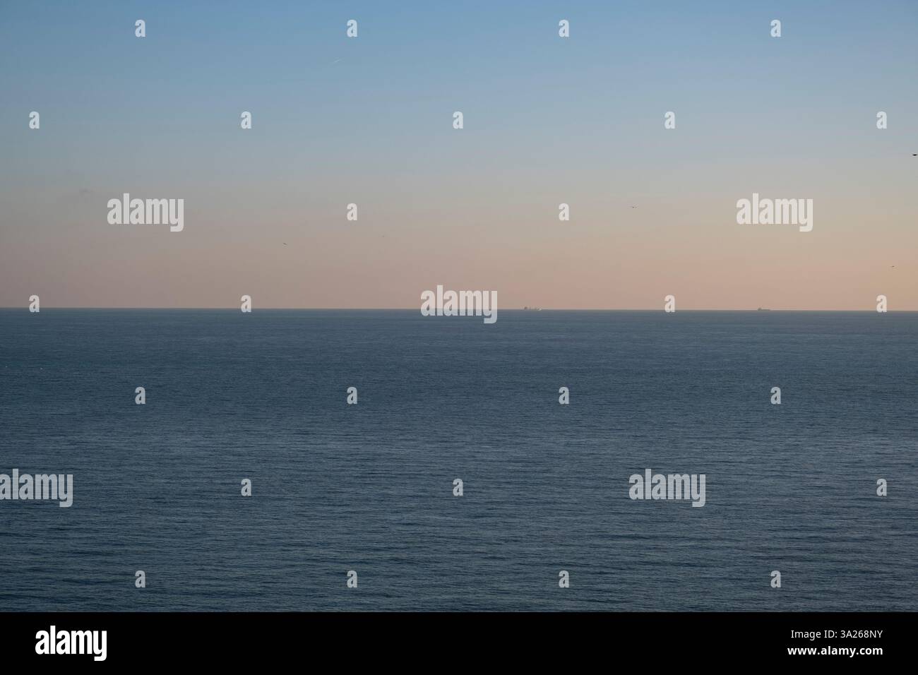 Coastal view looking out over Folkestone Beach and the English Channel ...