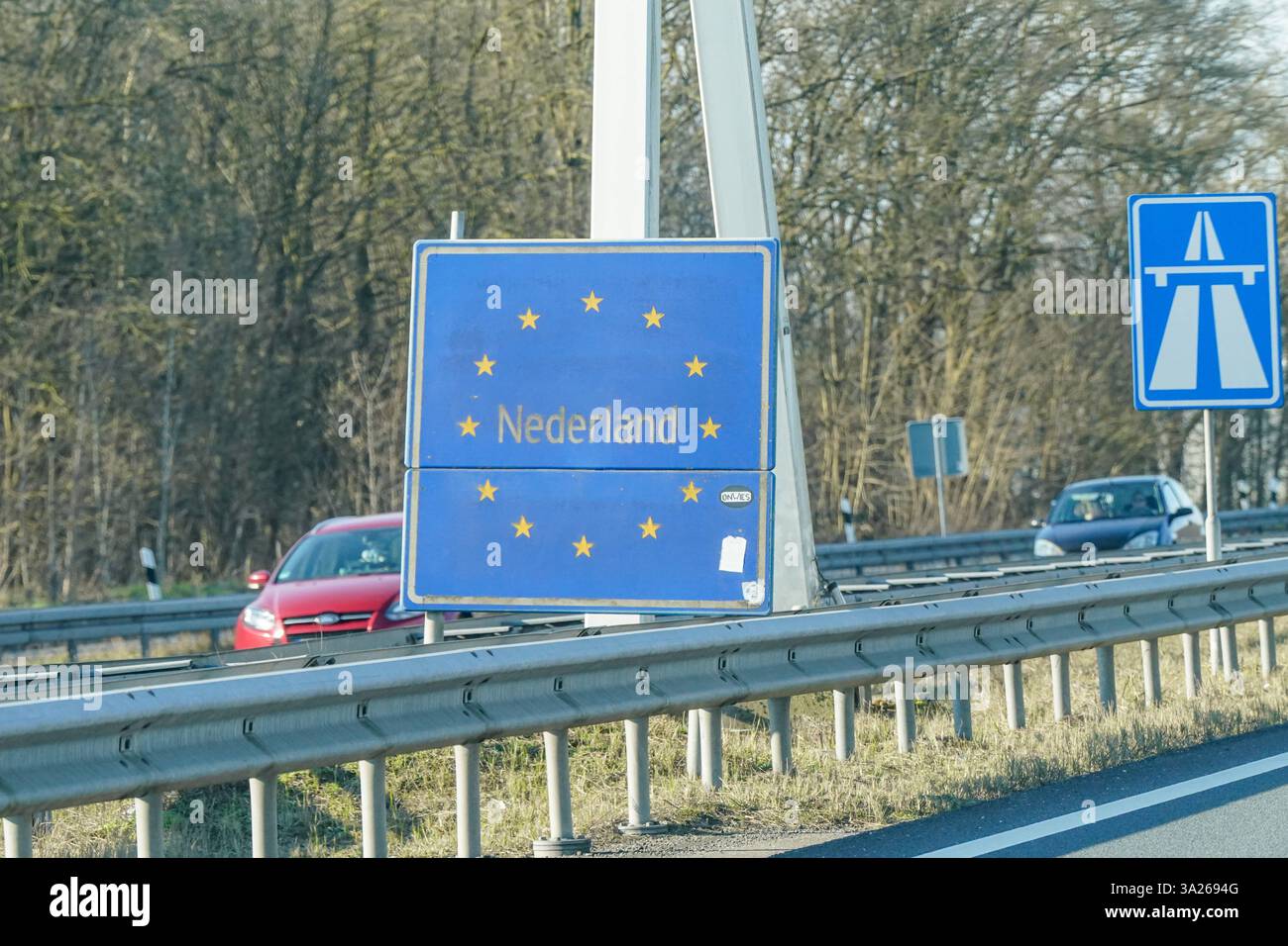 Deutschland, Niederlande, Europa, Grenzübergang, Autobahn, Verkehr ...