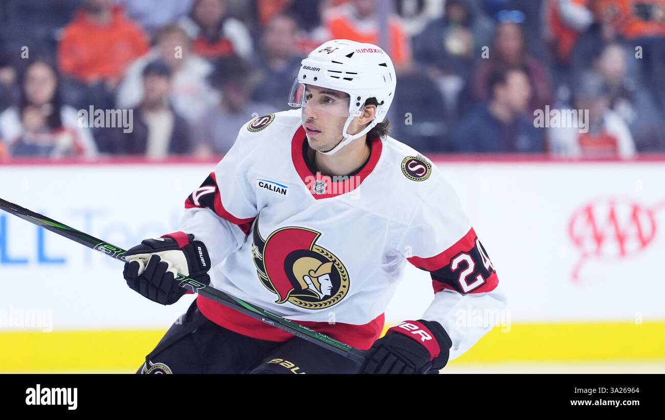 Ottawa Senators' Dylan Cozens plays during an NHL hockey game Tuesday ...