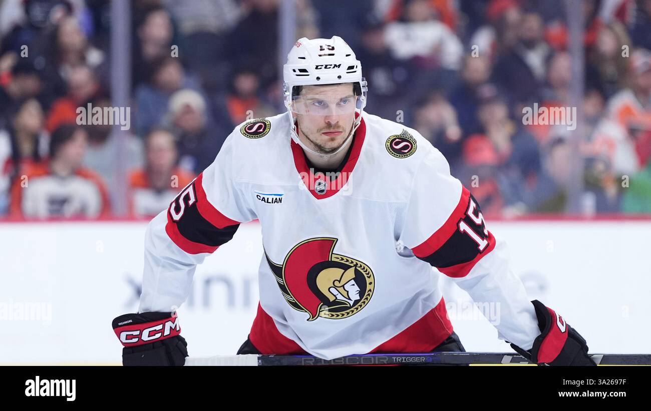 Ottawa Senators' Matthew Highmore plays during an NHL hockey game ...
