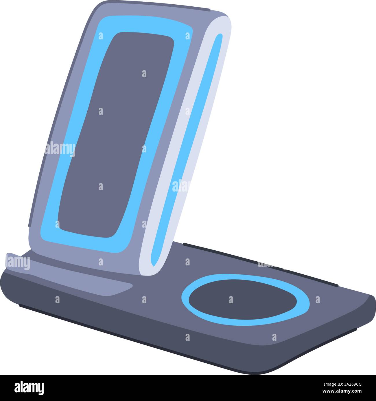 portable charging pad wireless cartoon vector illustration Stock Vector ...