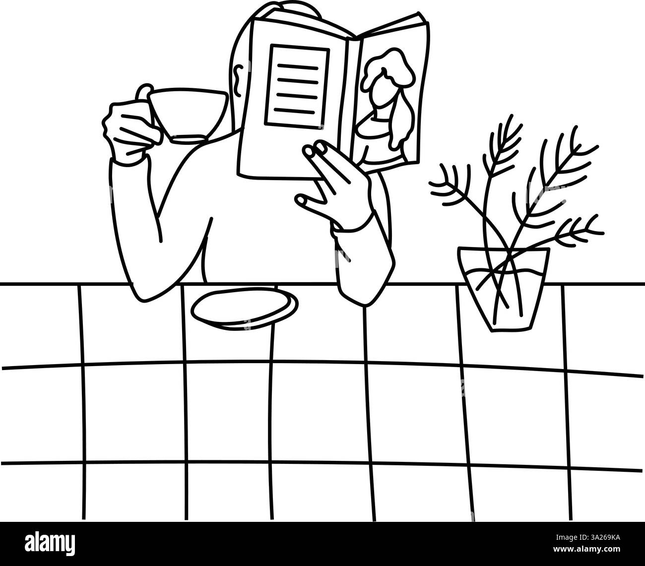 One business woman reading Stock Vector Images - Alamy