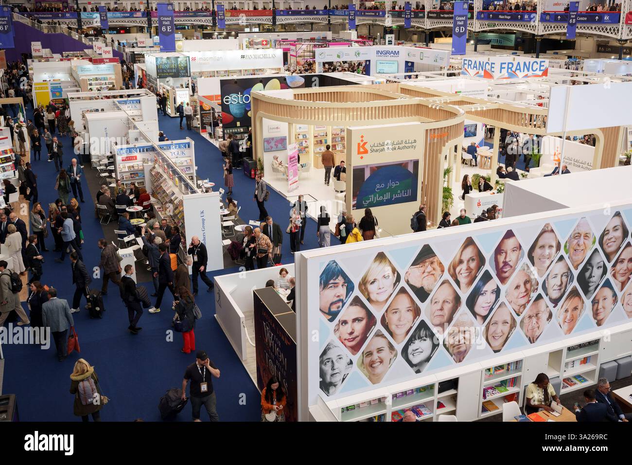 An aerial view on the first day of London Book Fair at the Olympia ...