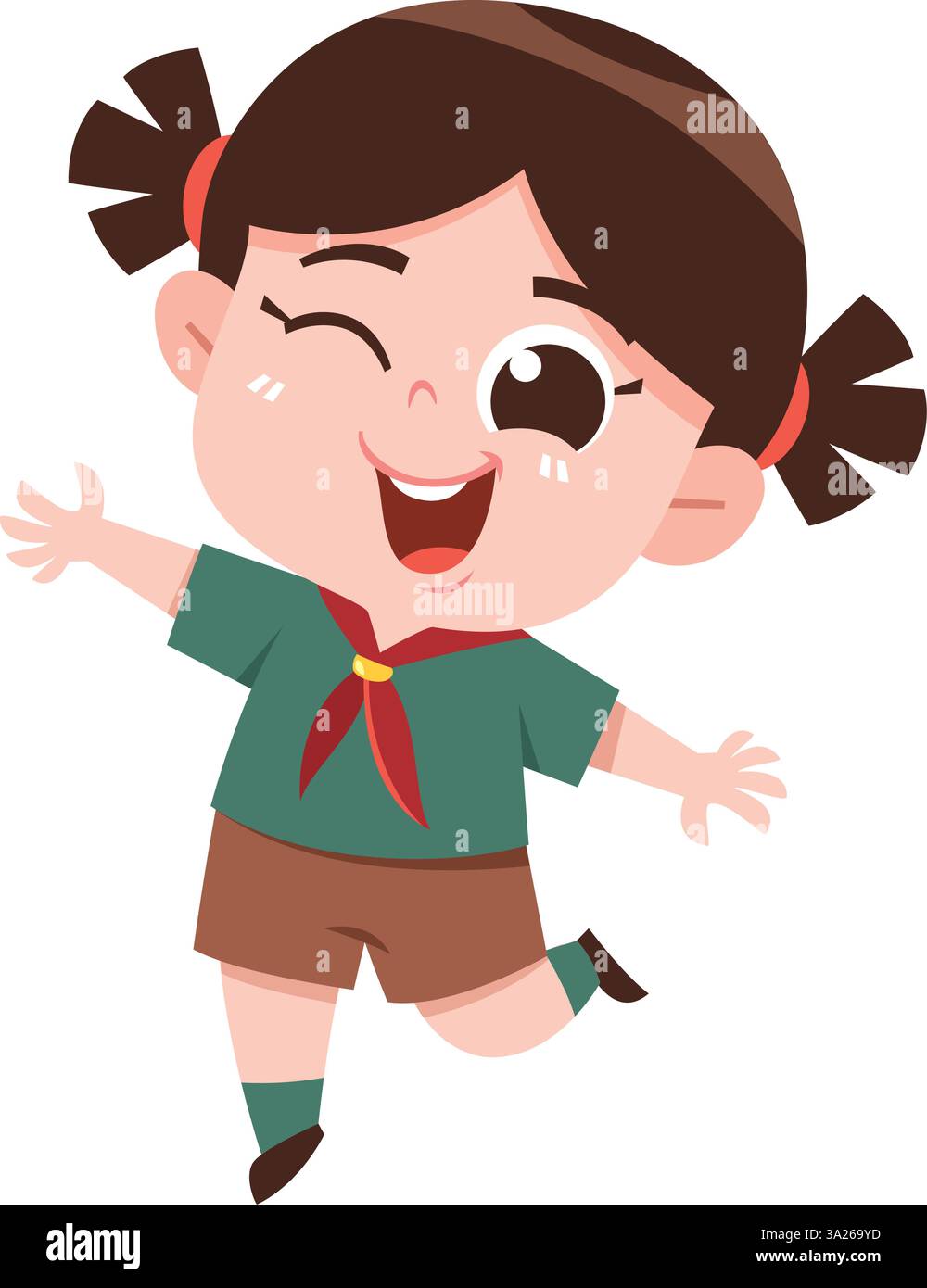 Vector illustration winking girl Stock Vector Images - Alamy