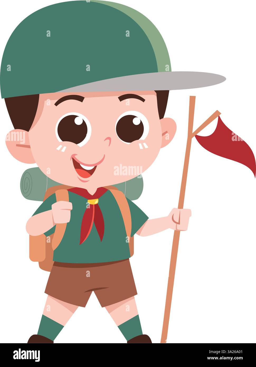Happy Boy Scout Ready for Adventure Stock Vector Image & Art - Alamy