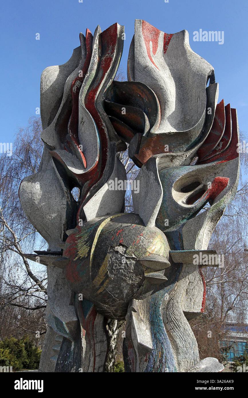 Situated outside the Meteor Ice Palace of Sports, the Meteorite (1983 ...