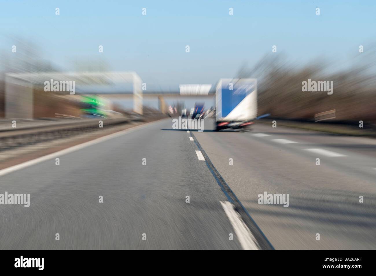 Auf der Autobahn, Deutschland, BLF, *** On the highway, Germany, BLF ...