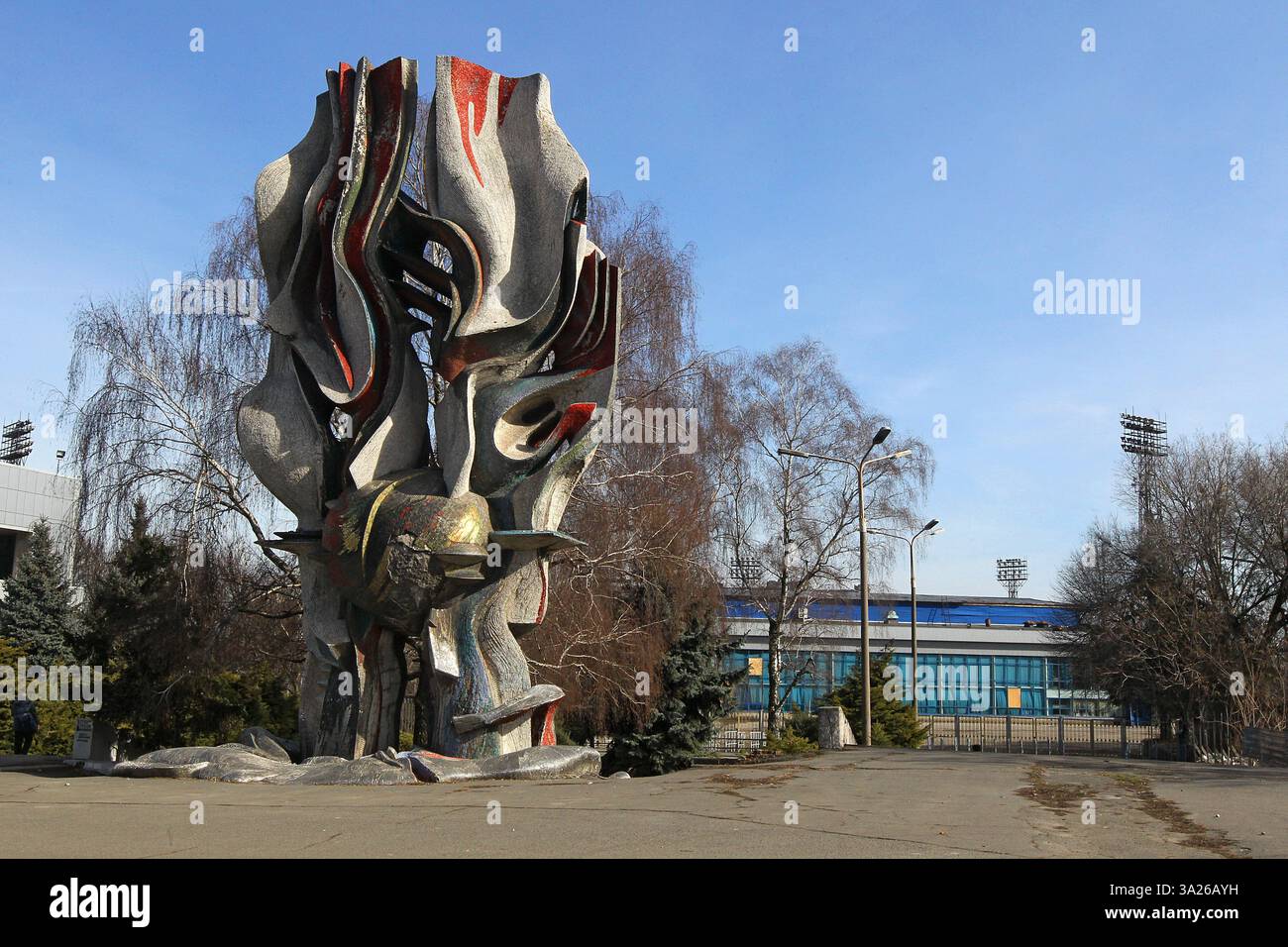 Situated outside the Meteor Ice Palace of Sports, the Meteorite (1983 ...