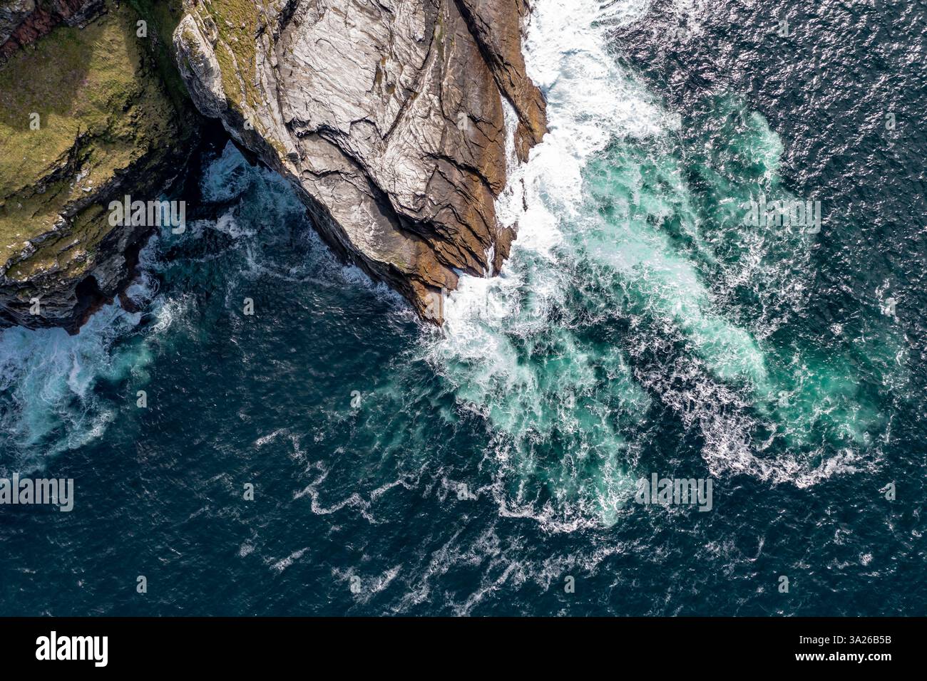 Aerial view of the cliffs of Horn Head at the wild atlantic way in ...