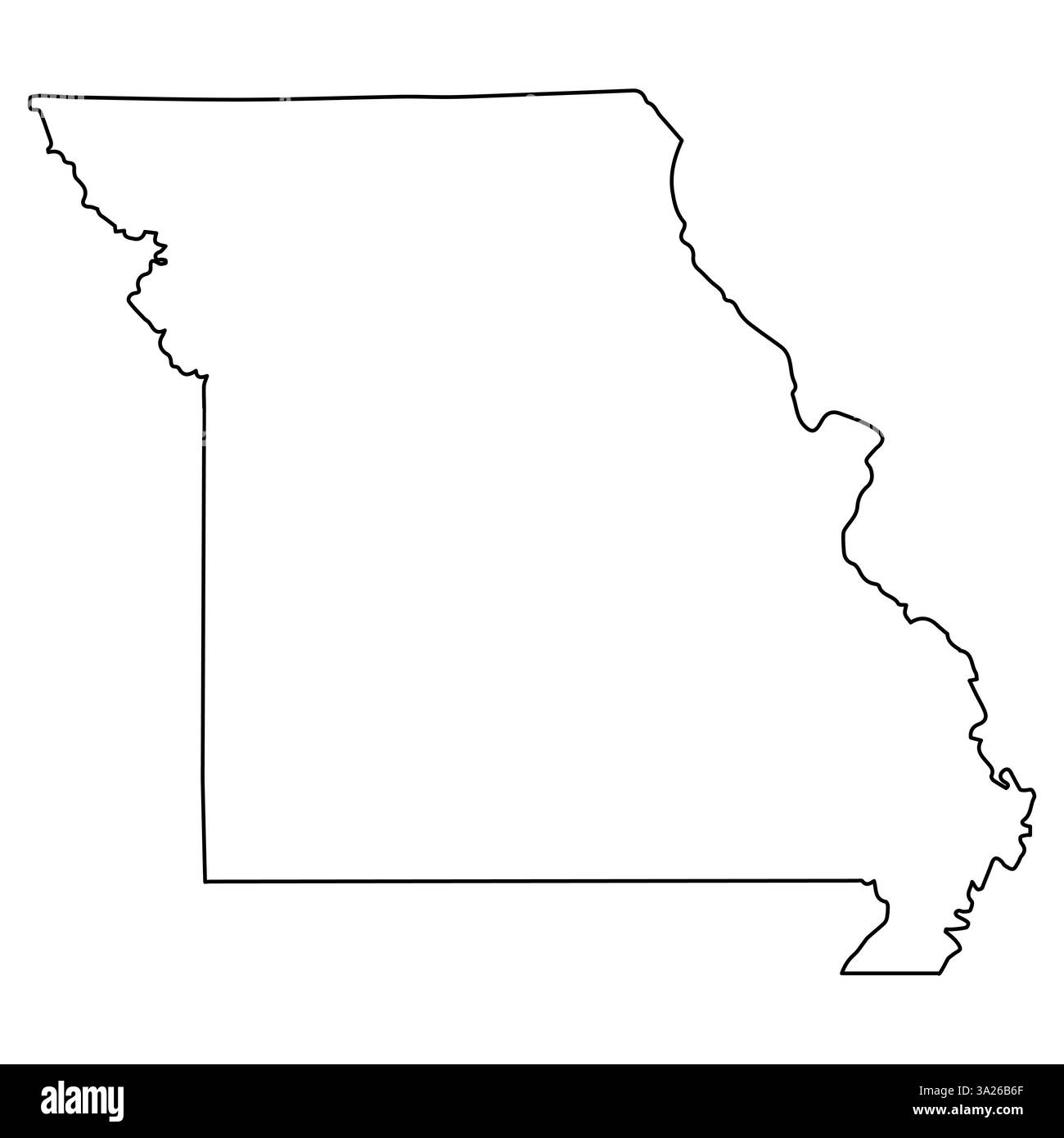 Scenic Missouri Outline Map with Missouri state geography Stock Vector ...