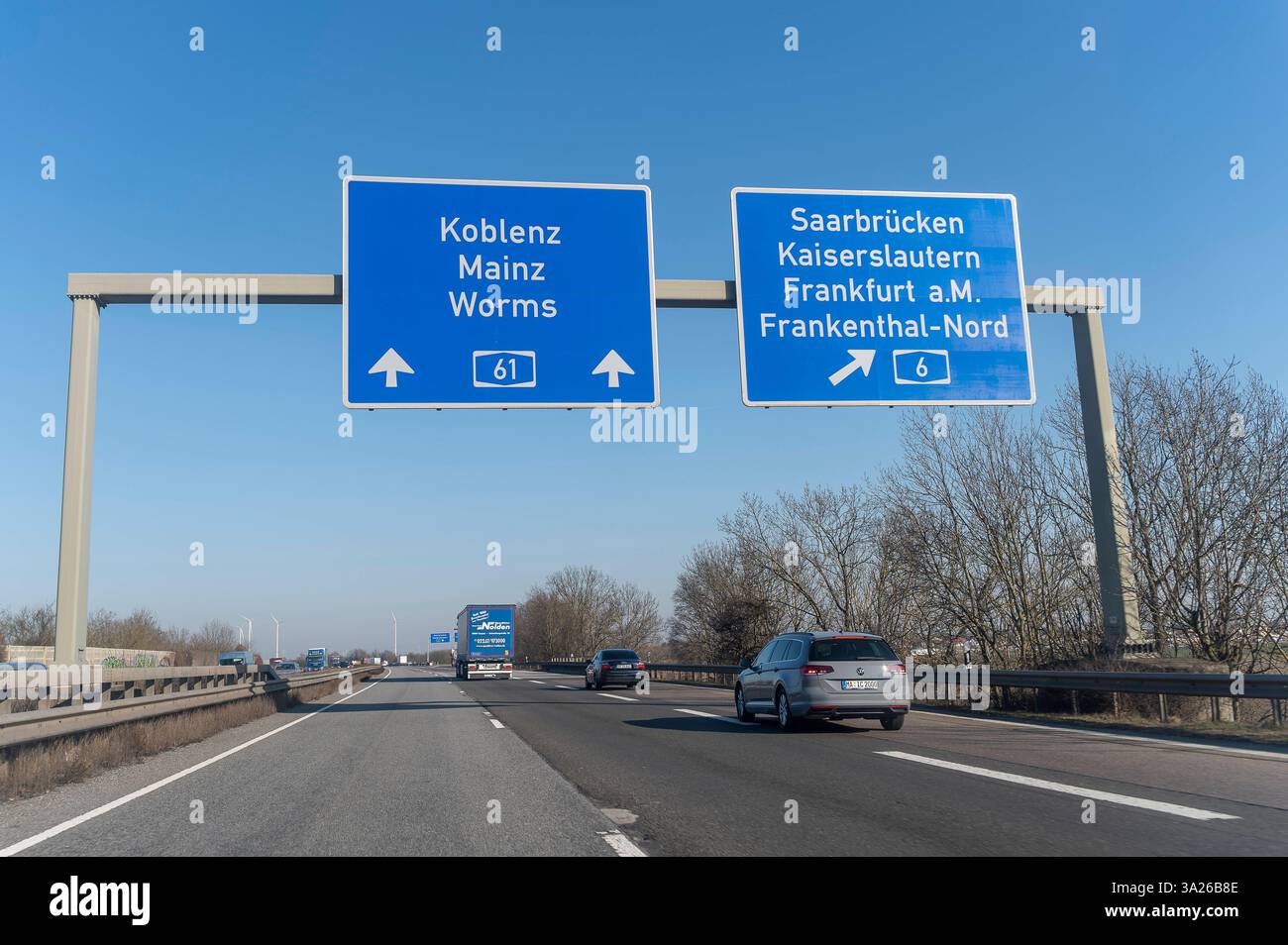 Autobahnkreuz A61 und A6, Deutschland, BLF, *** A61 and A6 interchange ...