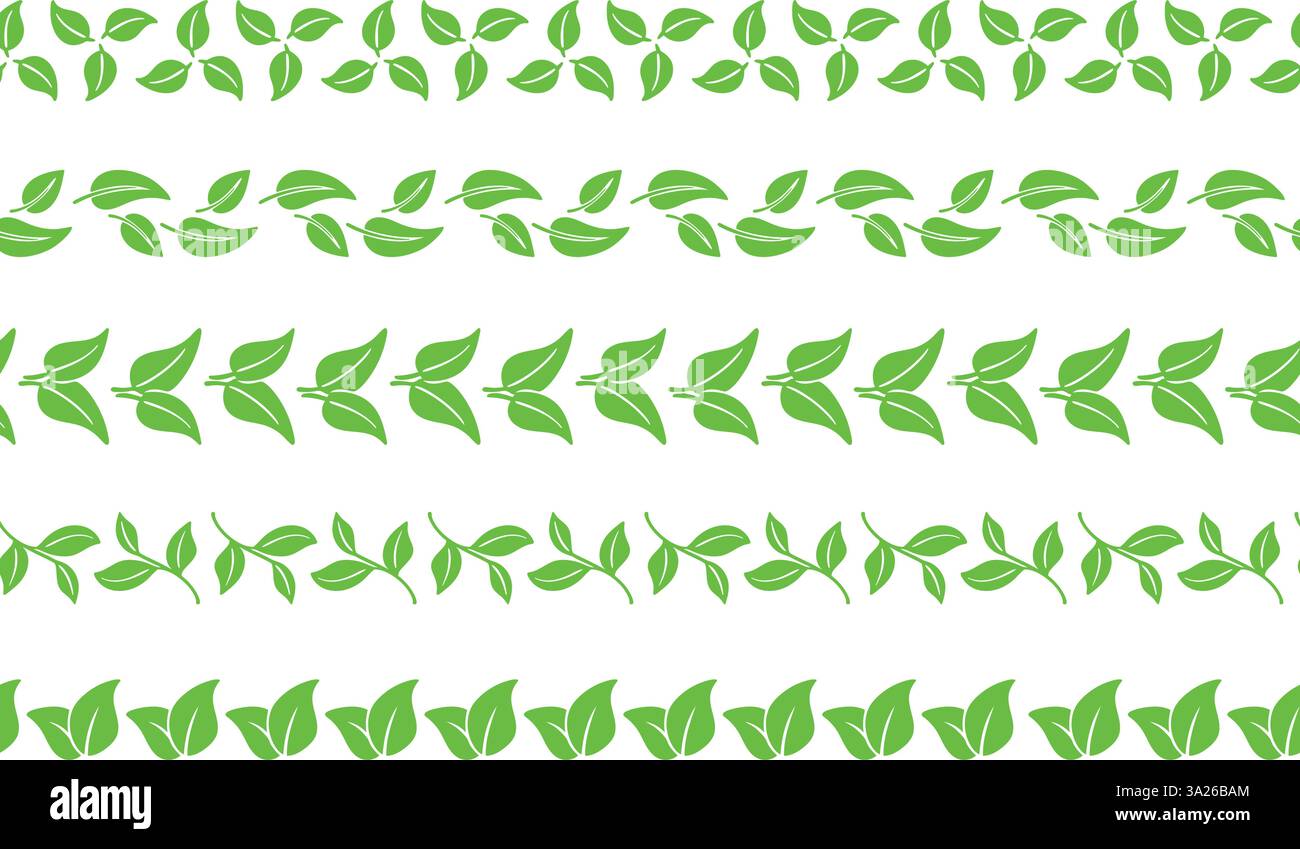 Spring leafy seamless borders set Stock Vector Image & Art - Alamy