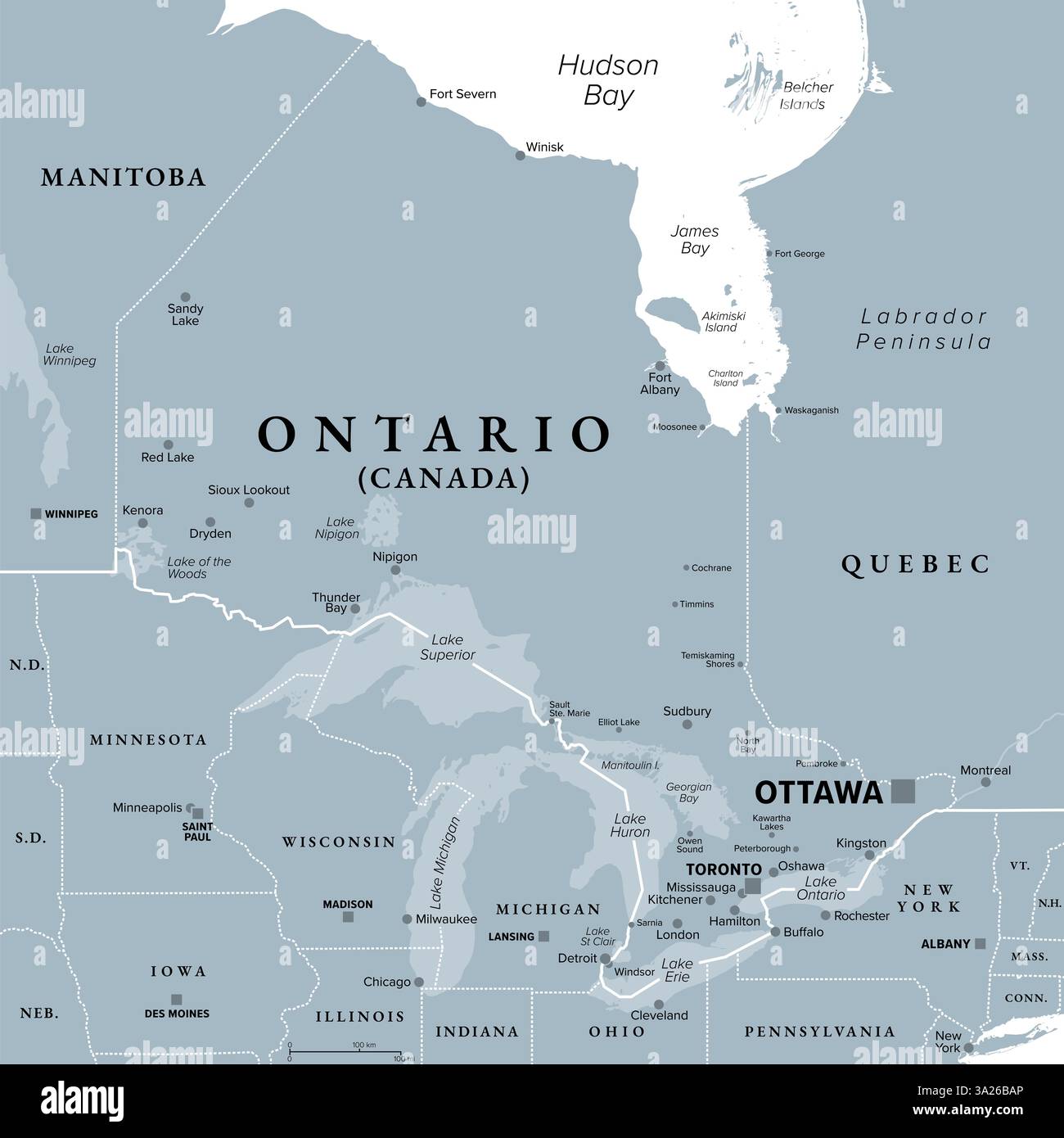 Ontario map hi-res stock photography and images - Alamy