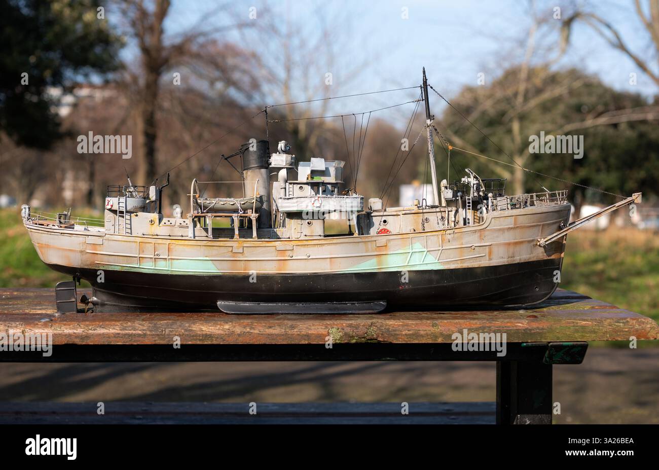 A meeting of model boat club owners in Herbert Park in Ballsbridge ...