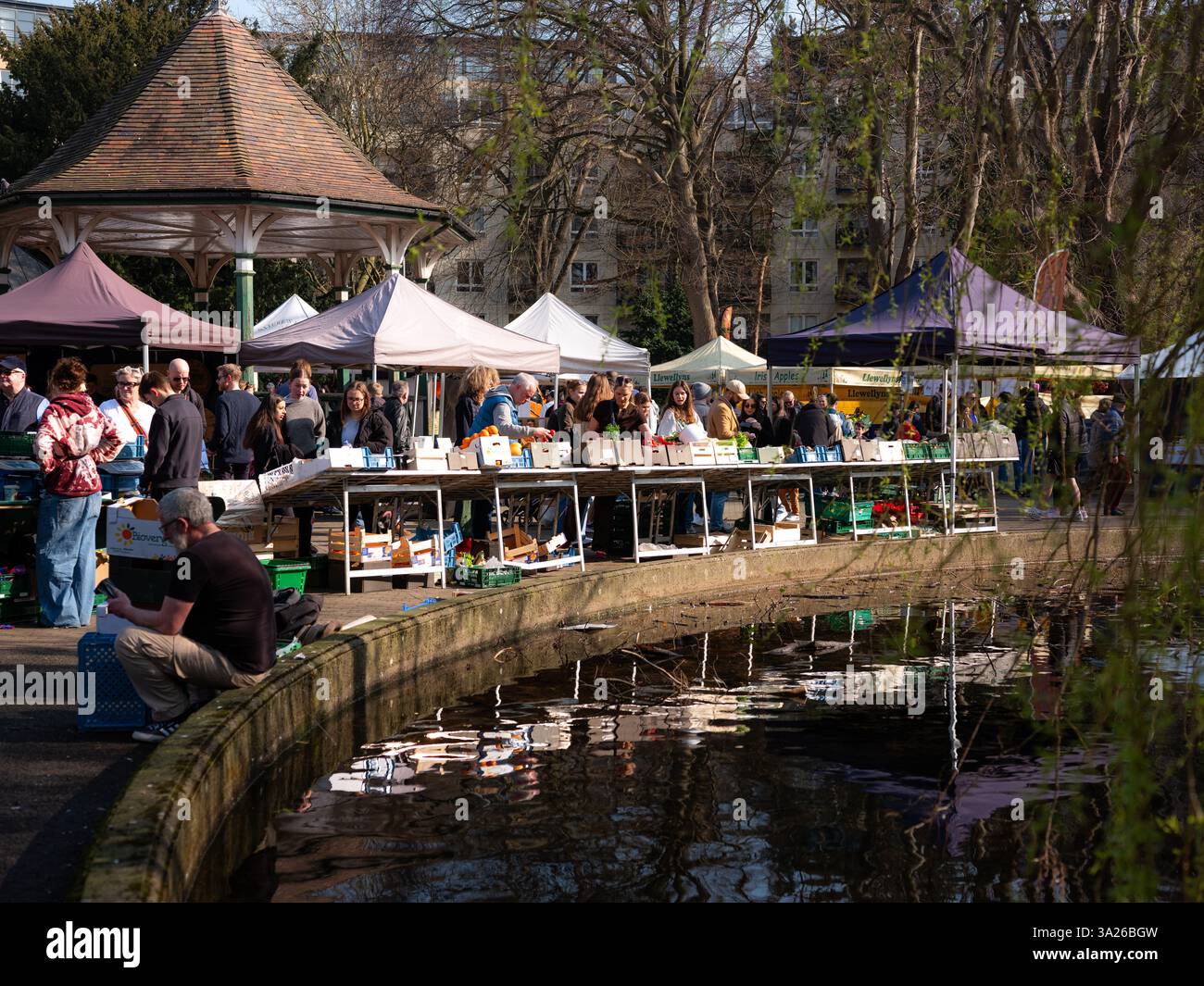 A farmers market in Herbert Park in Dublin city, Ireland Stock Photo ...