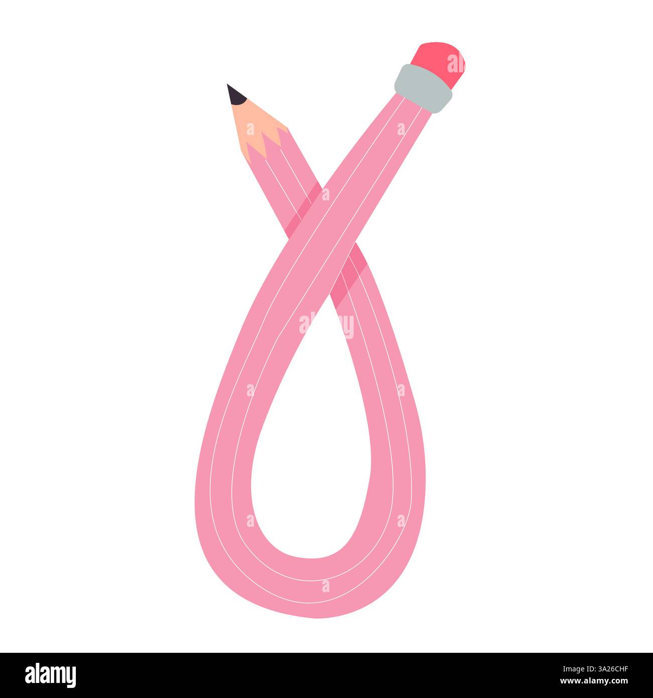 Twisted curved comic pencil doodle sketchy. Line hand drawn simple ...