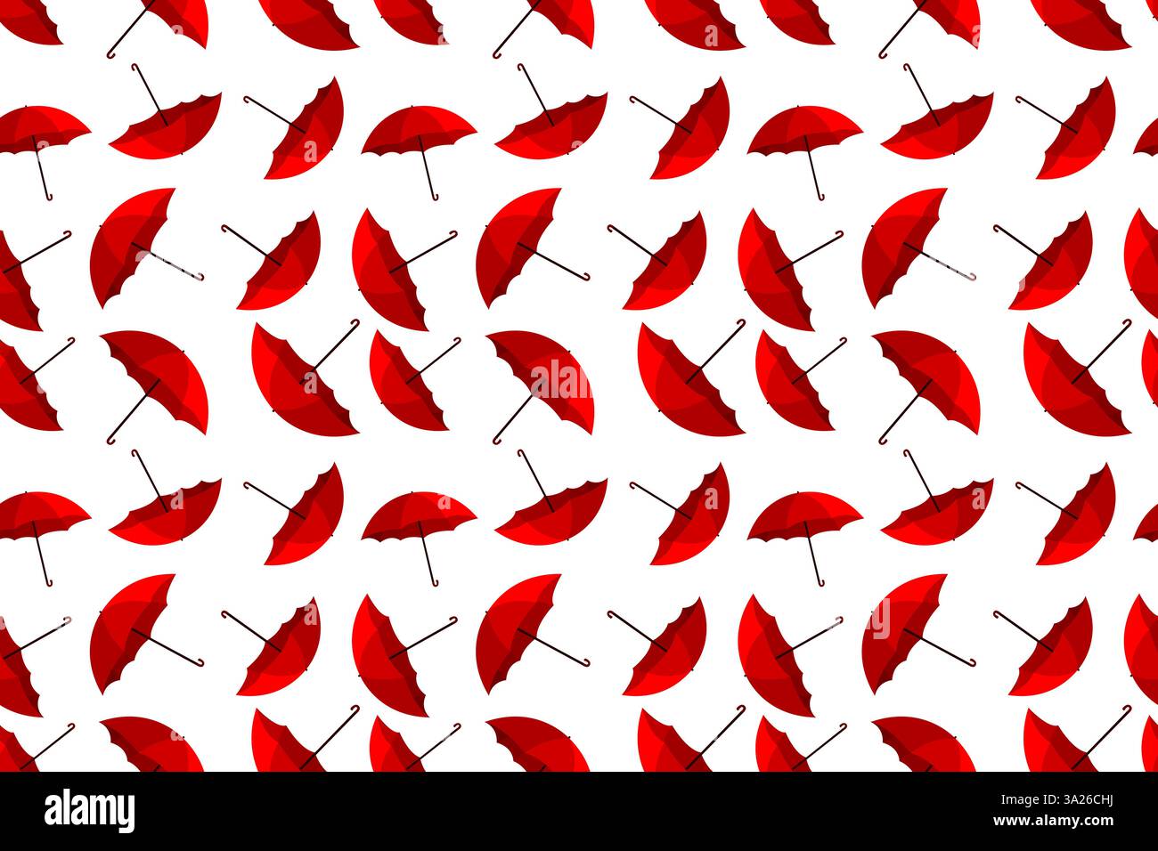 Red umbrellas in a seamless pattern design on a white background for ...