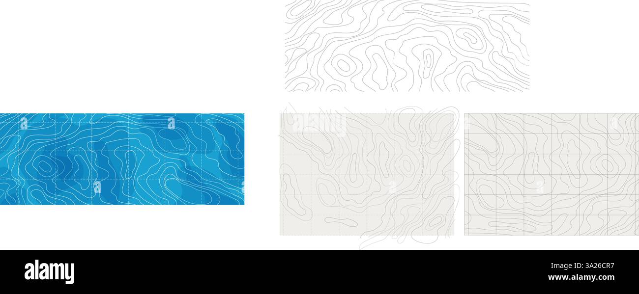 Topographic map lines retro geometric abstract relief tot view template ...