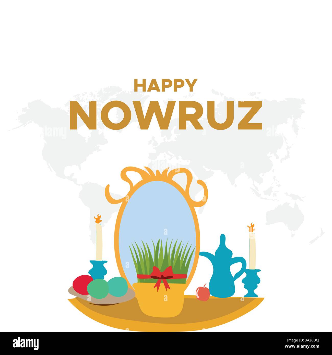 Nowruz holiday vector design elements. Novruz Persian New Year ...