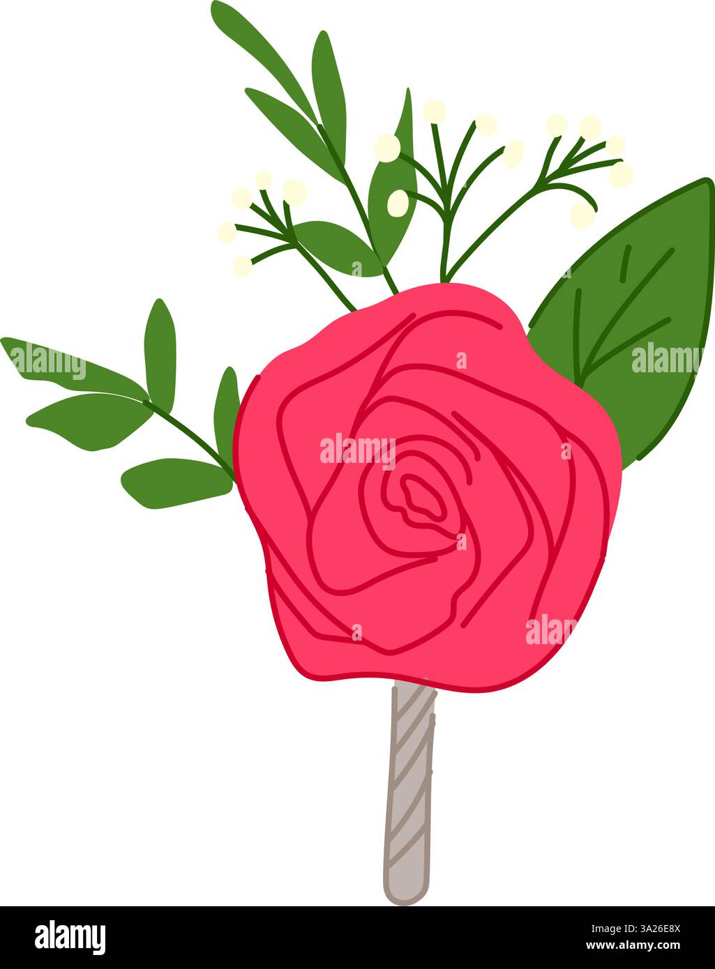 wedding boutonniere cartoon vector illustration Stock Vector Image ...