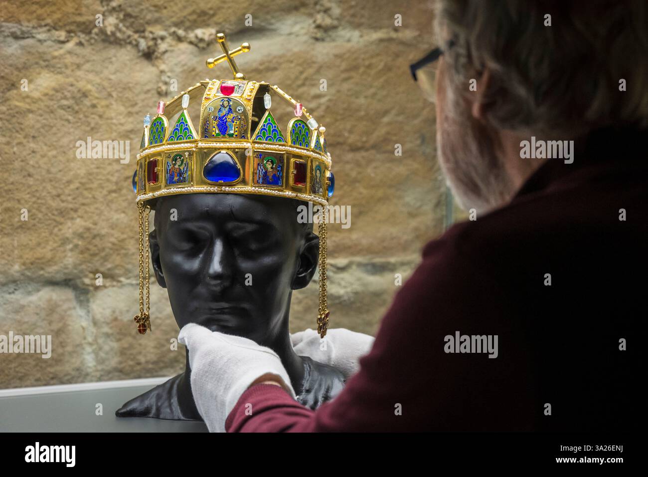 Turnov, Czech Republic. 12th Mar, 2025. Installation of a copy of the ...