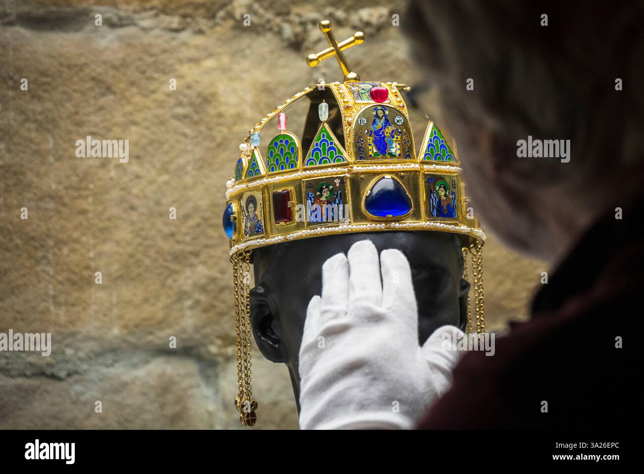 Turnov, Czech Republic. 12th Mar, 2025. Installation of a copy of the ...