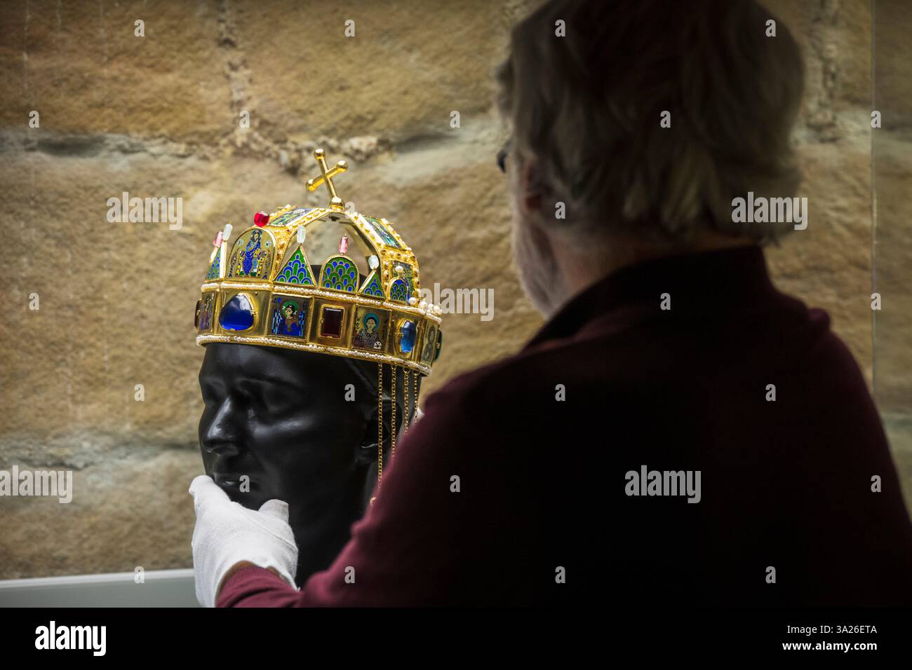 Turnov, Czech Republic. 12th Mar, 2025. Installation of a copy of the ...