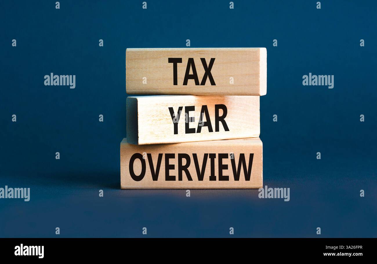 Tax year overview symbol. Concept words Tax year overview on beautiful ...