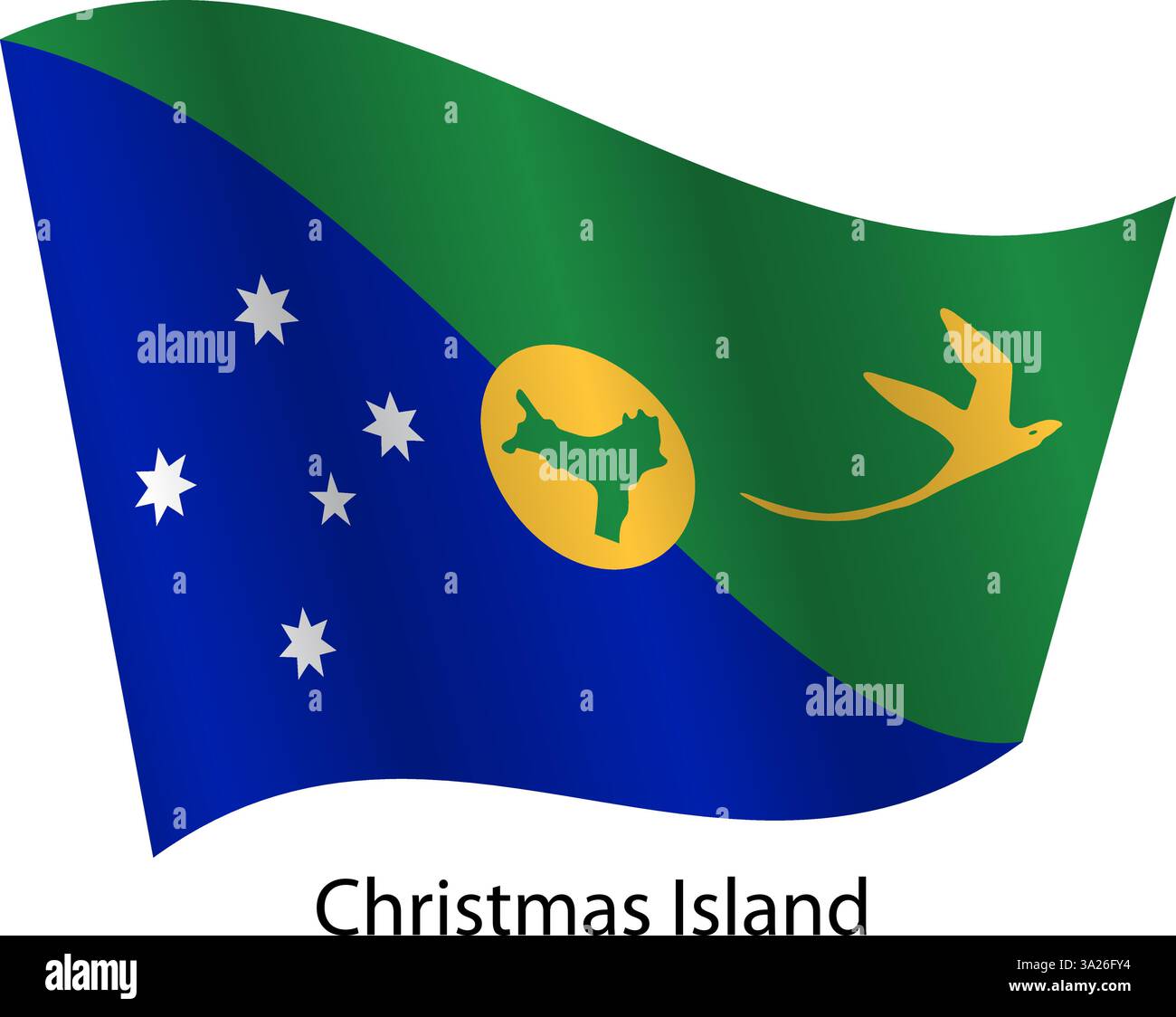 Flag of the country Christmas Island on a white background Stock Vector ...