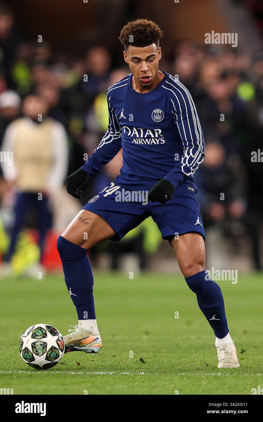 Désiré Doué of PSG in action during the Liverpool FC v Paris Saint ...