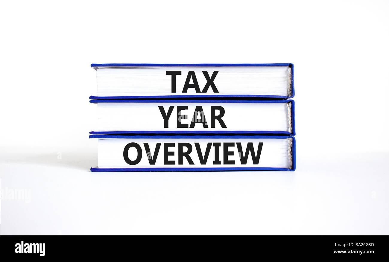 Tax year overview symbol. Concept words Tax year overview on beautiful ...