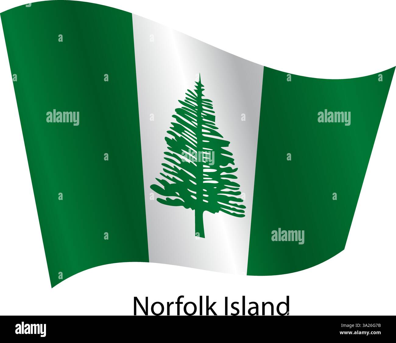 Flag of the country Norfolk Island on a white background Stock Vector ...
