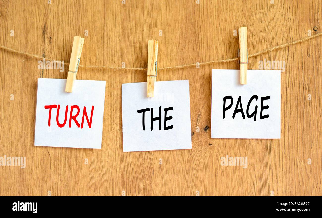Turn the page symbol. Concept words Turn the page on beautiful white ...