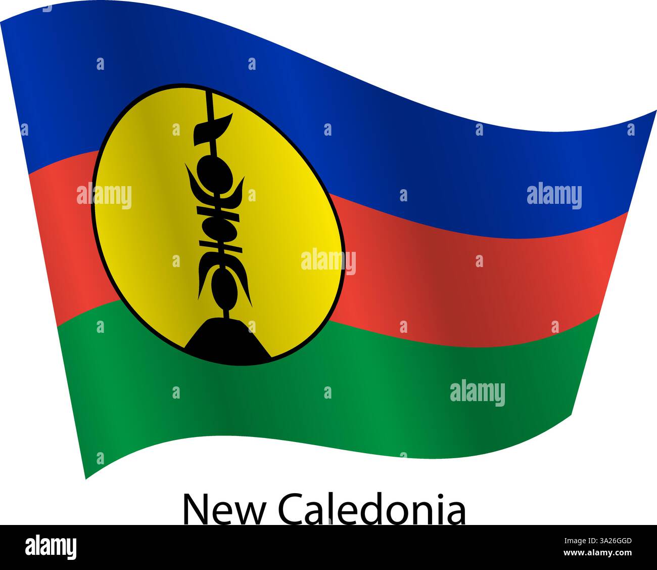 Flag of the country New Caledonia on a white background Stock Vector ...