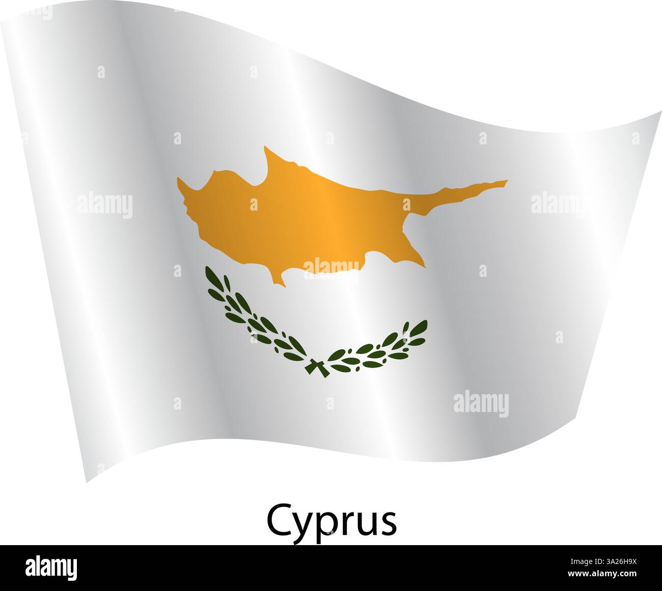 Flag of the country Cyprus on a white background Stock Vector Image ...