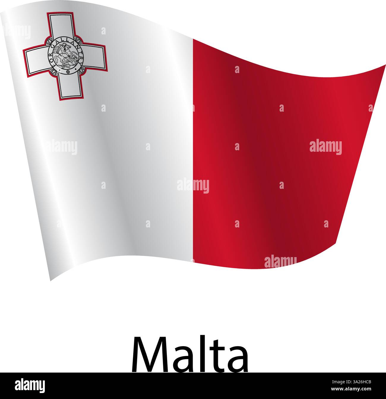 Flag of the country Malta on a white background Stock Vector Image ...