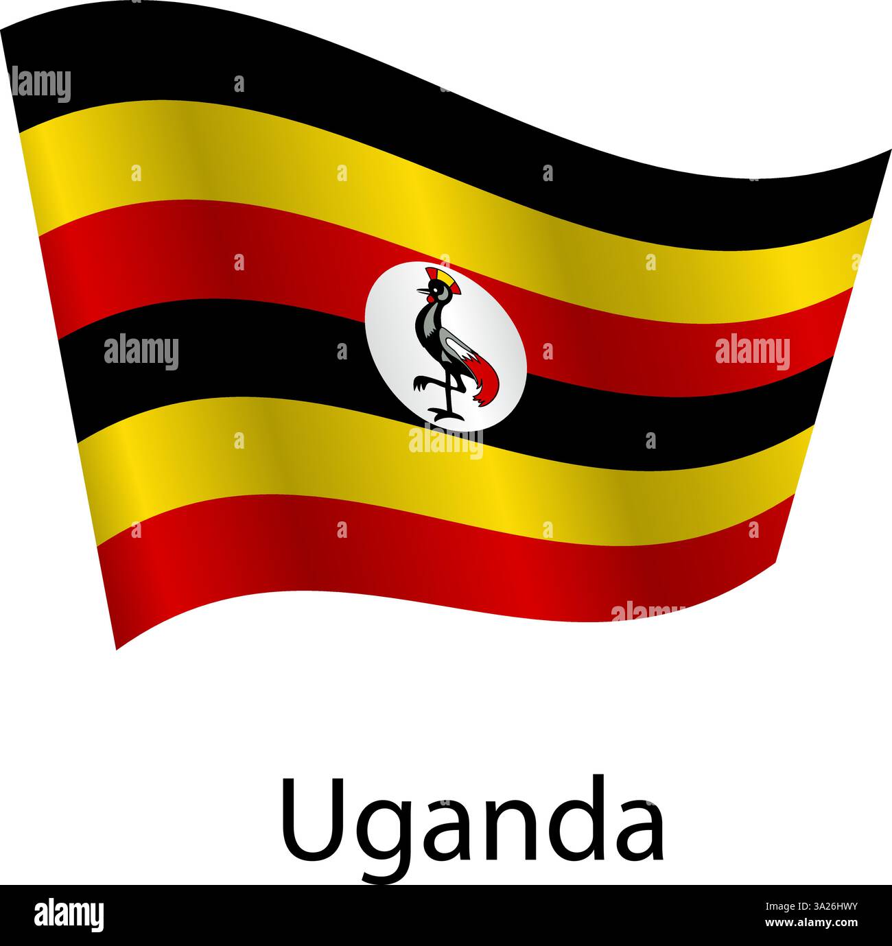 Editable uganda flag vector Cut Out Stock Images & Pictures - Alamy