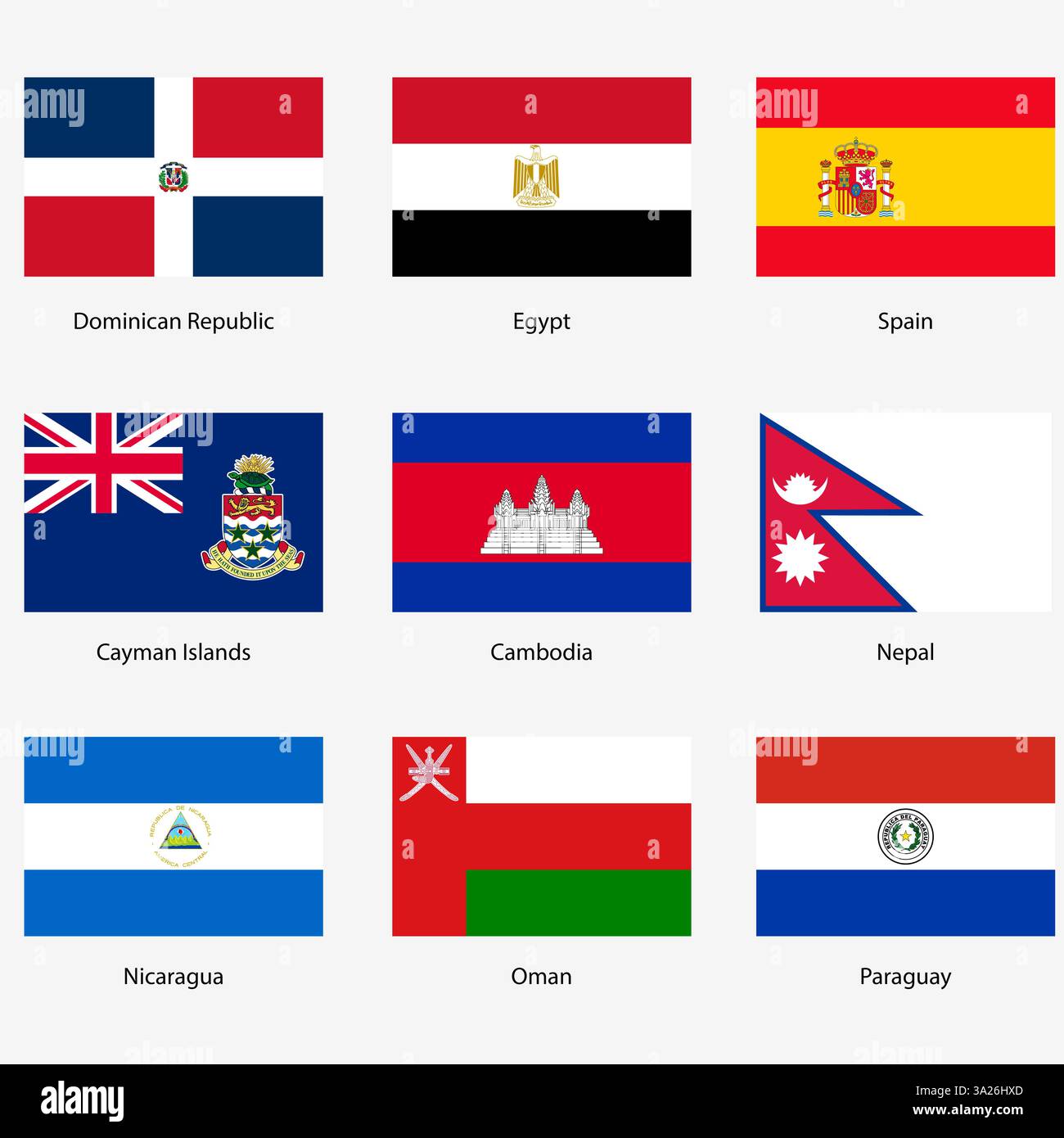 Set Flags of world sovereign states on a white background Exact colors ...
