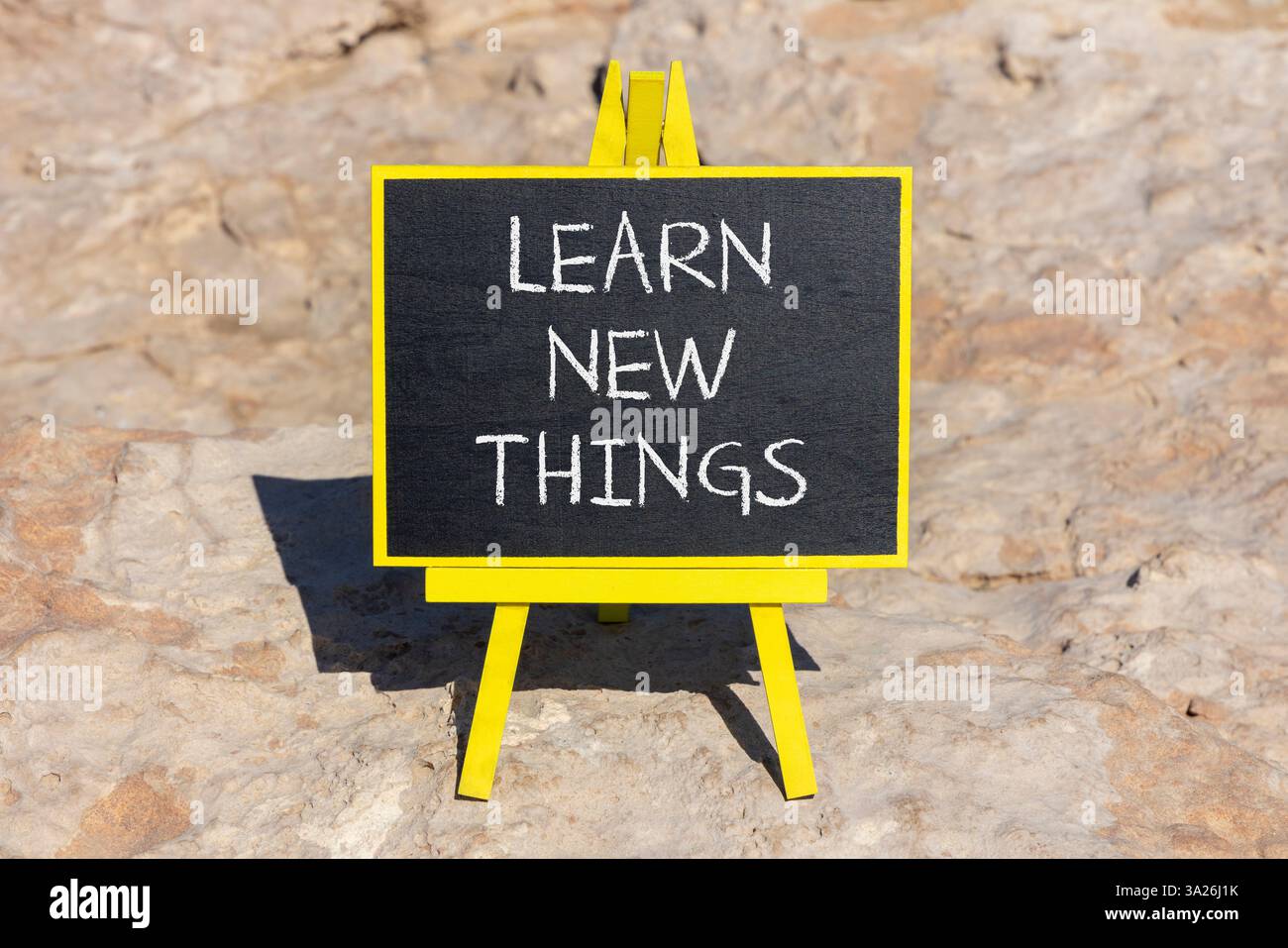 Learn new things symbol. Concept words Learn new things on beautiful ...
