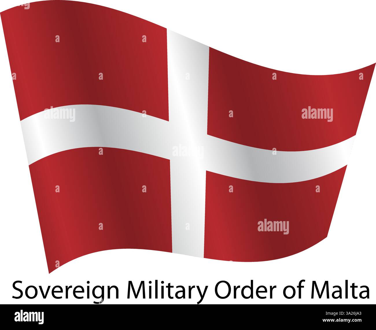 Flag of the country Sovereign Military Order of Malta on a white ...